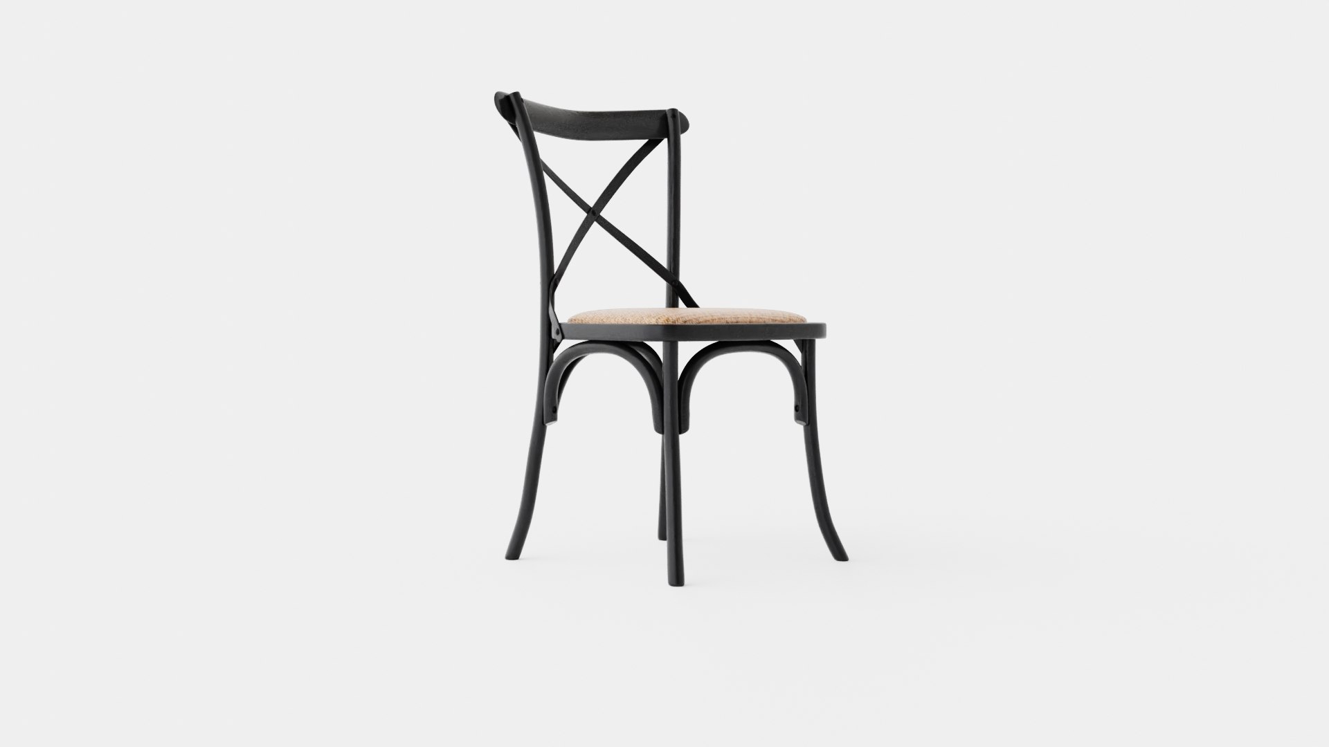 3D Cross Dining Chair Black - TurboSquid 2264159