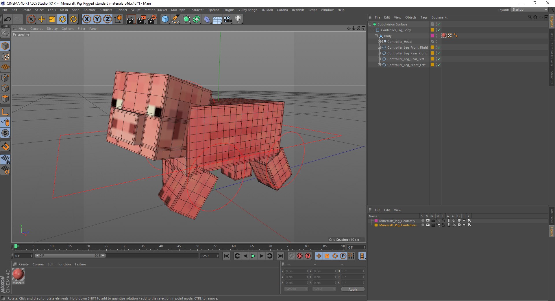Minecraft pig rigged 3D - TurboSquid 1504565