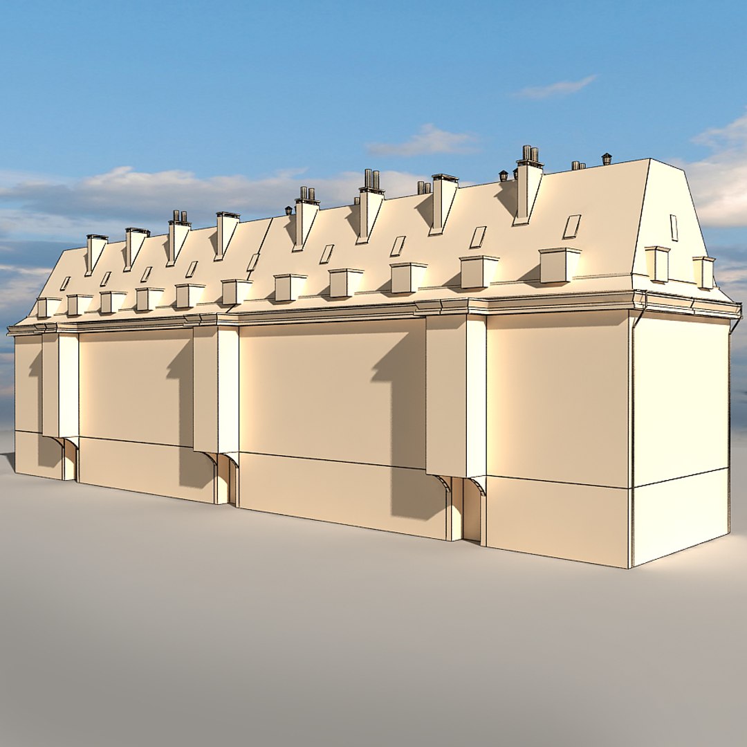 city block building houses 3d model