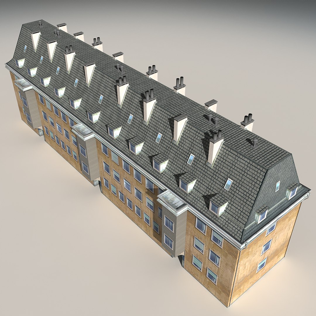 city block building houses 3d model