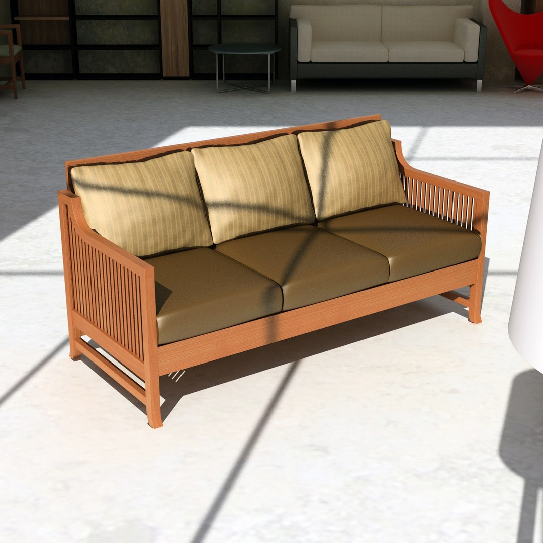 3d Model Design Oak Park Chair