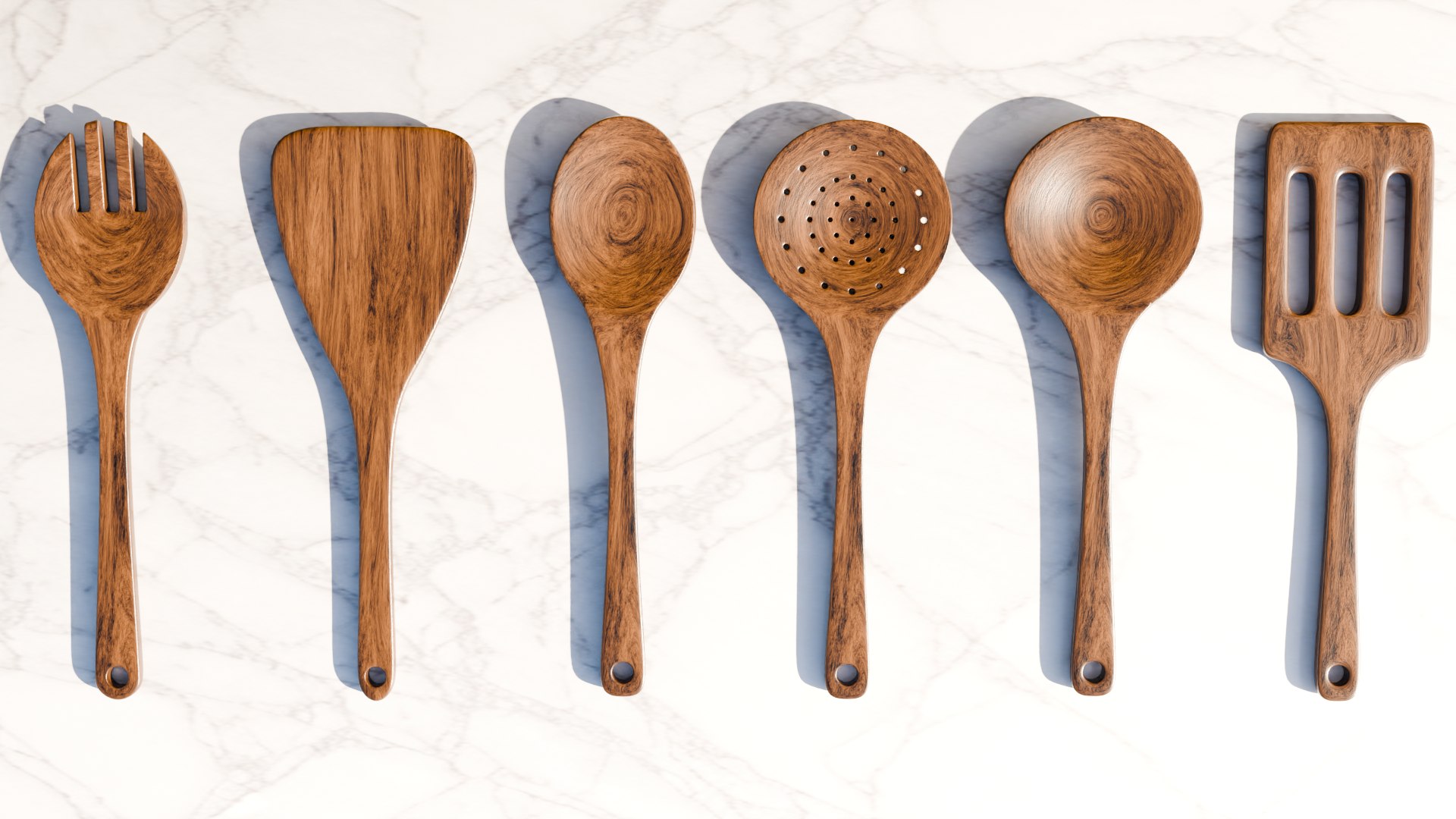 Free Kitchen Wooden Utensils 3D Model 3D Model - TurboSquid 2383341