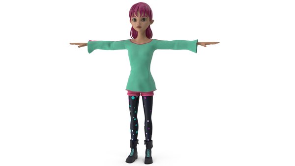 Female cartoon character annie 3D - TurboSquid 1623464