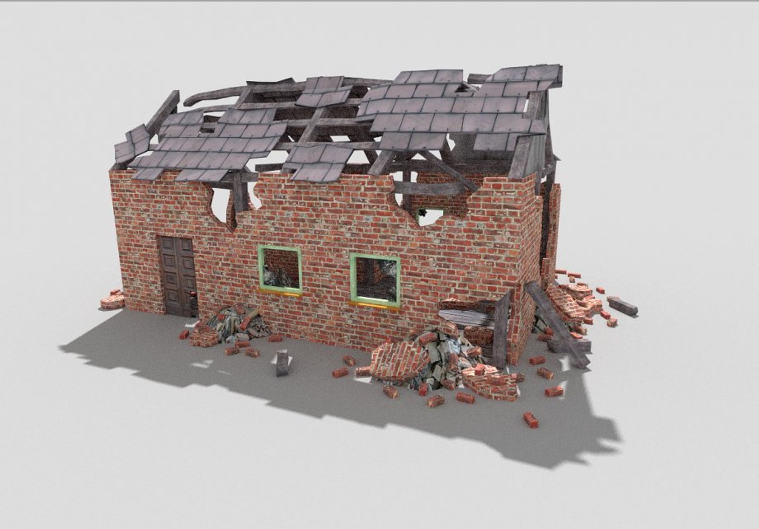 3d Model Destroyed Building