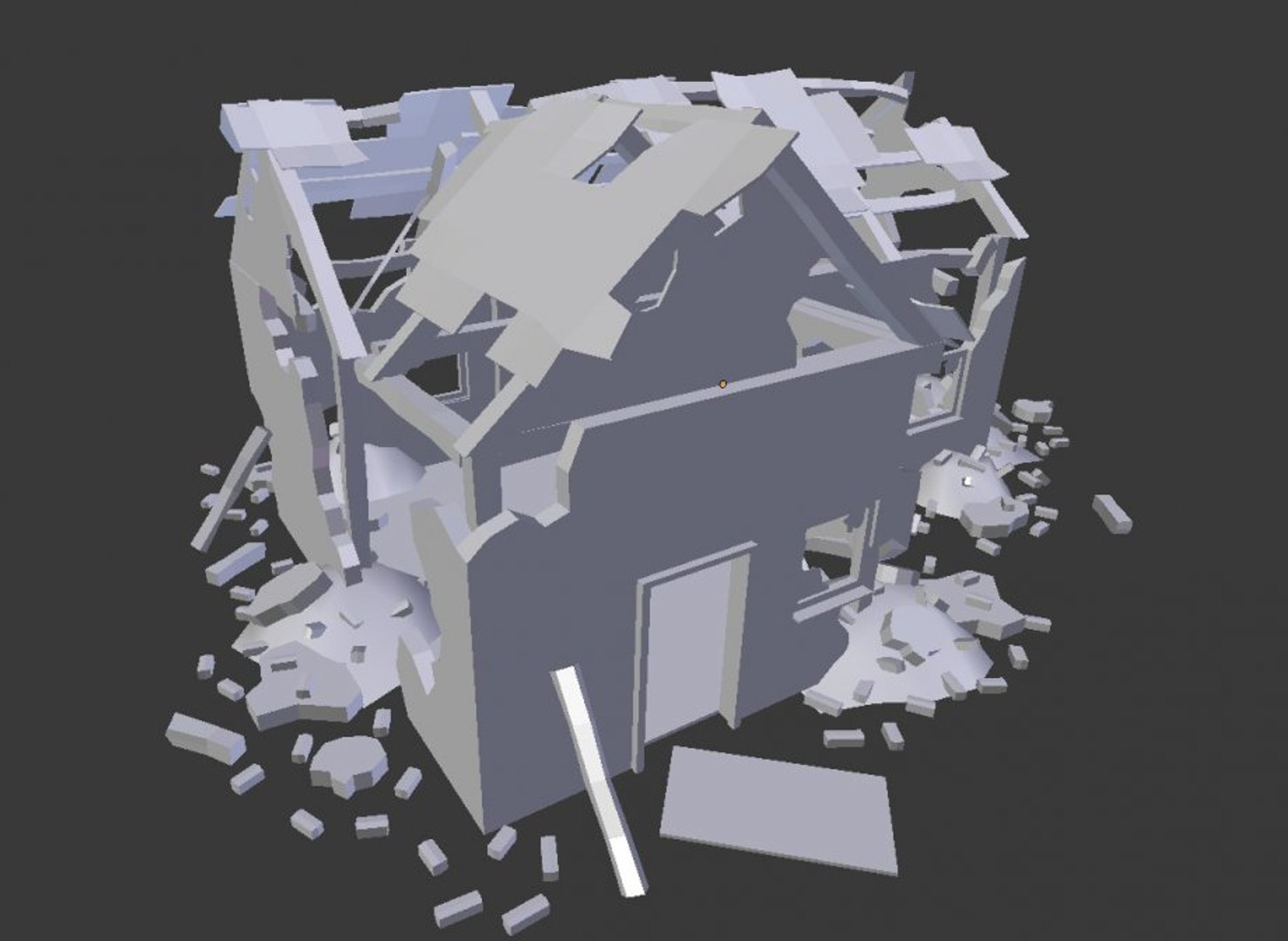 3d Model Destroyed Building
