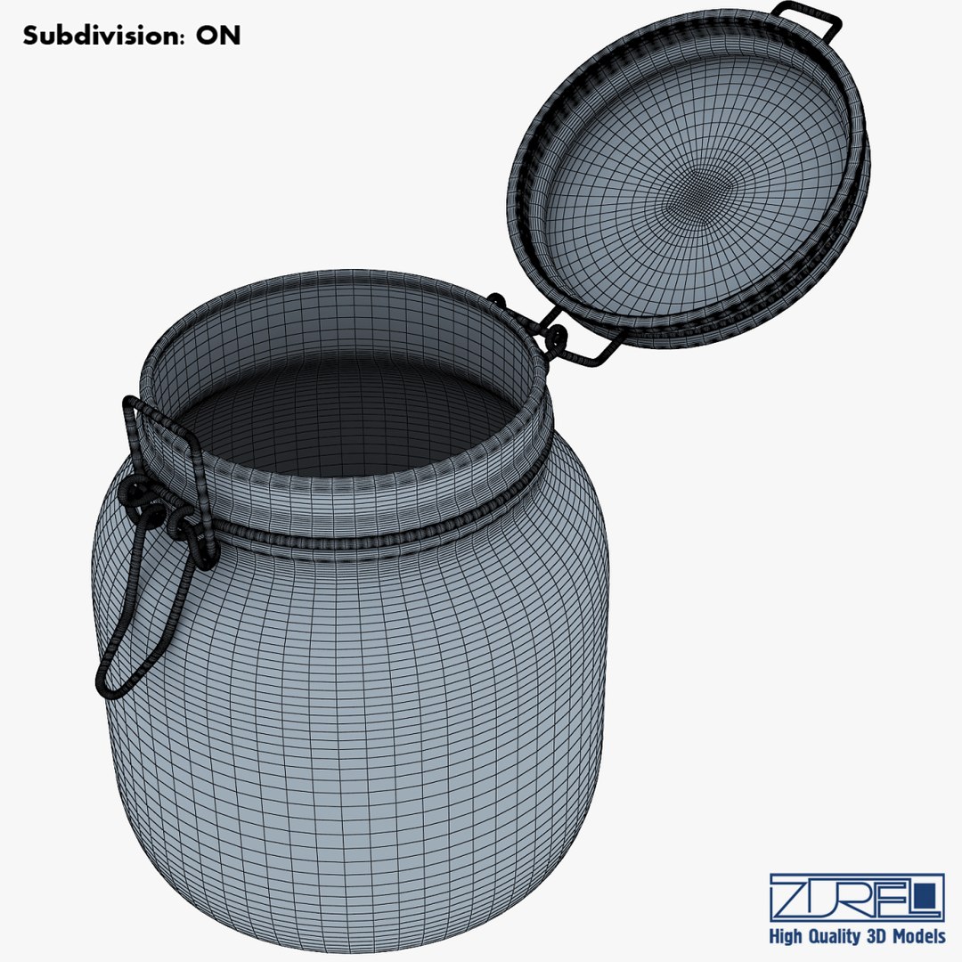 3d jar hermetic 1 liter model