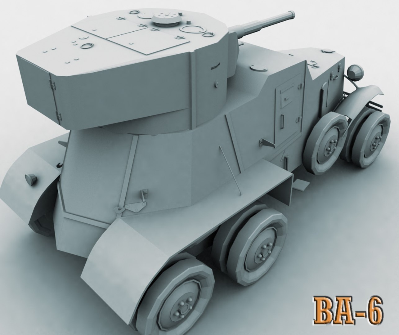 Ba-6 Armored Car 3d Model