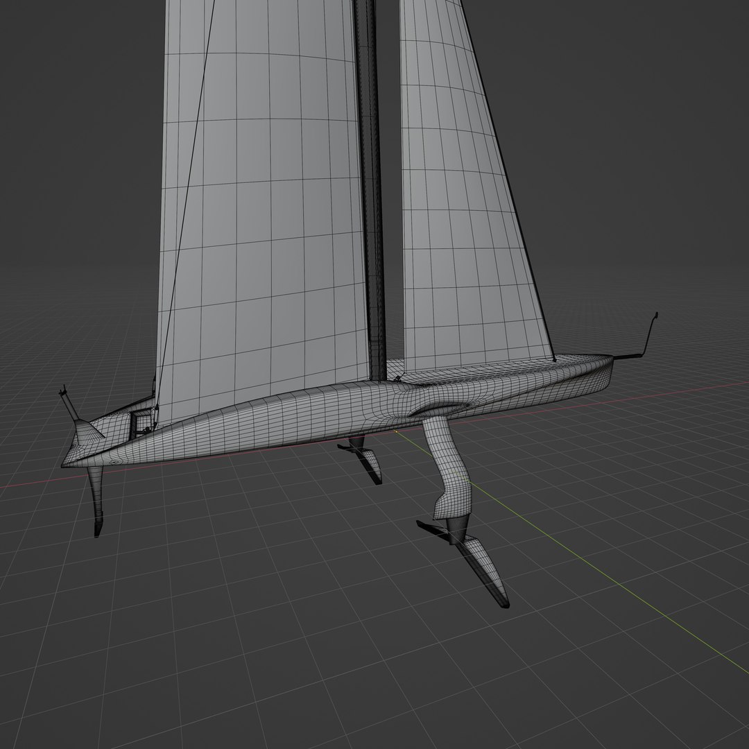 3D AC75 Luna Rossa America Cup Race Yacht 3D Model Hydrofoil Model ...