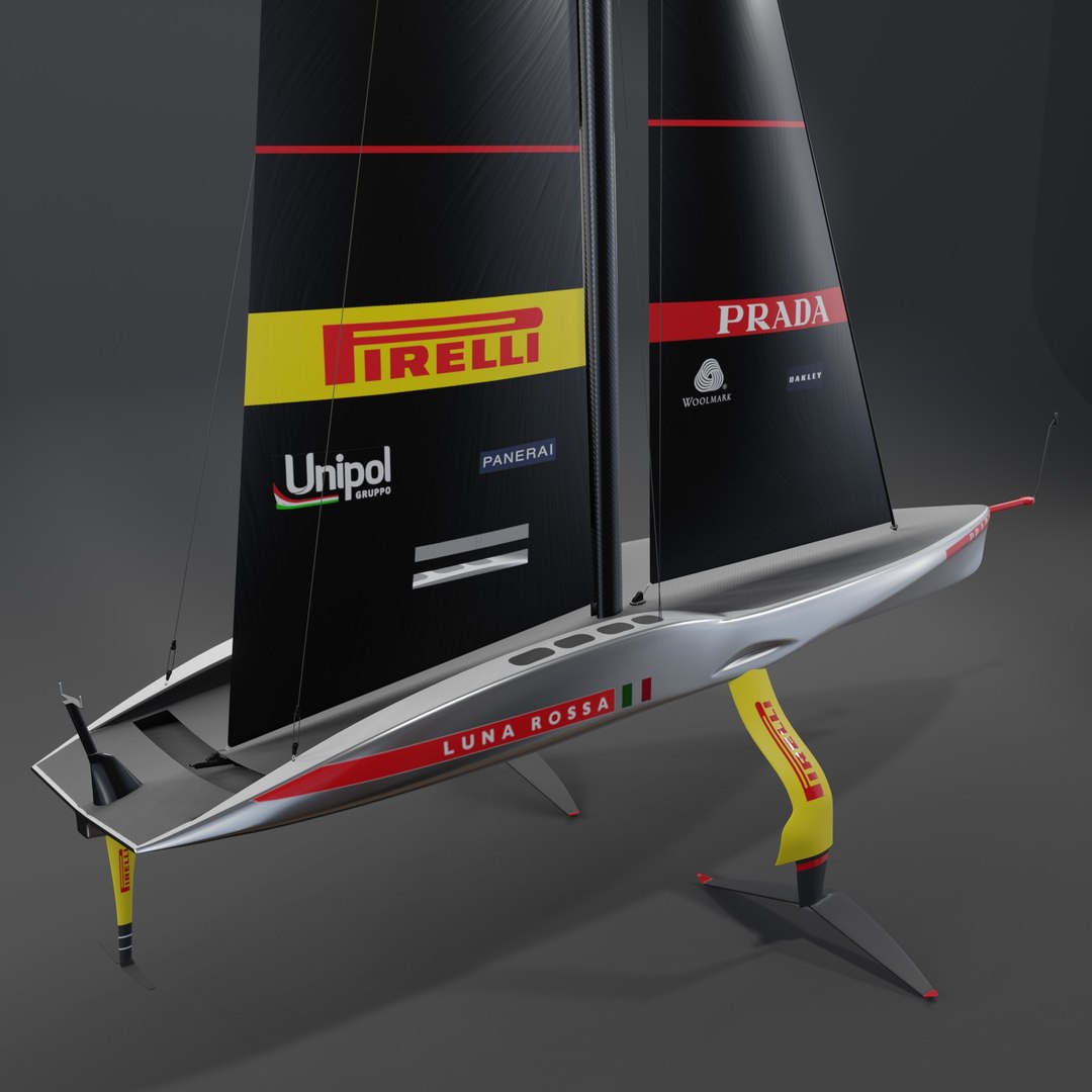 3D AC75 Luna Rossa America Cup Race Yacht 3D Model Hydrofoil Model ...