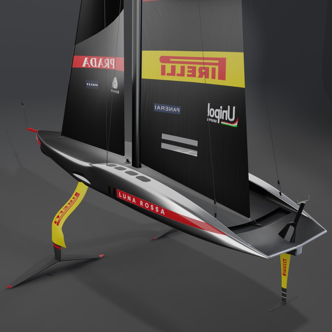 3D AC75 Luna Rossa America Cup Race Yacht 3D Model Hydrofoil Model ...