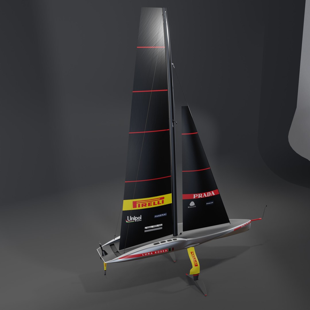 3D AC75 Luna Rossa America Cup Race Yacht 3D Model Hydrofoil Model ...