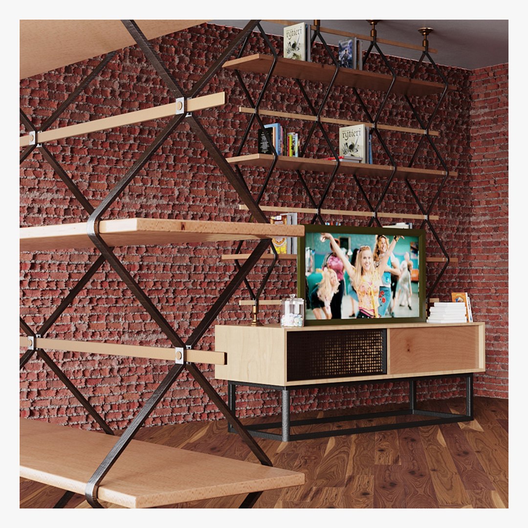 Romboidale Bookshelf 3D - TurboSquid 1872116