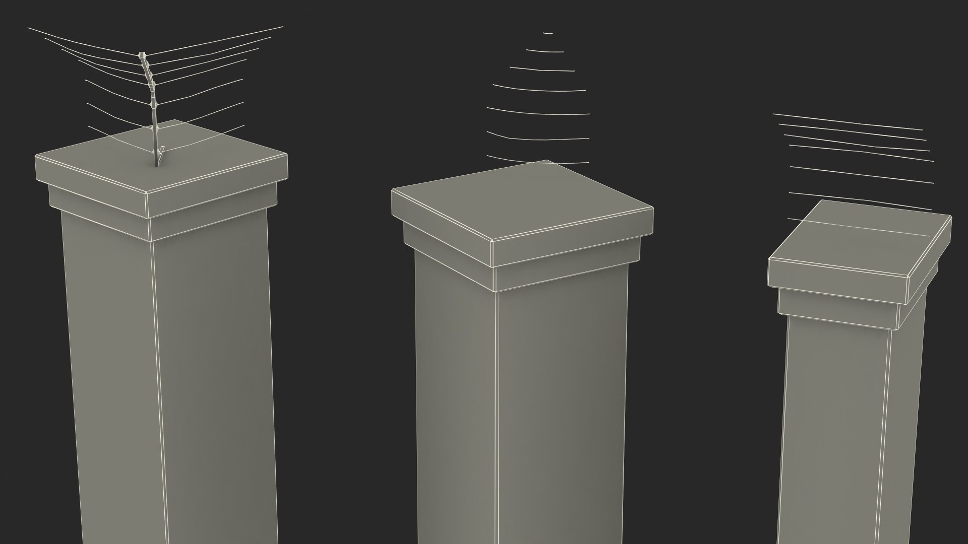 3D concrete wall electric wire fence model - TurboSquid 1546105