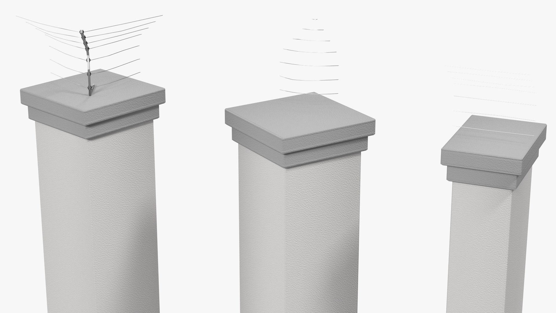 3D Concrete Wall Electric Wire Fence Model - TurboSquid 1546105