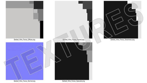 전선 울타리 섹션이있는 콘크리트 벽 3D 모델 - TurboSquid 1546105