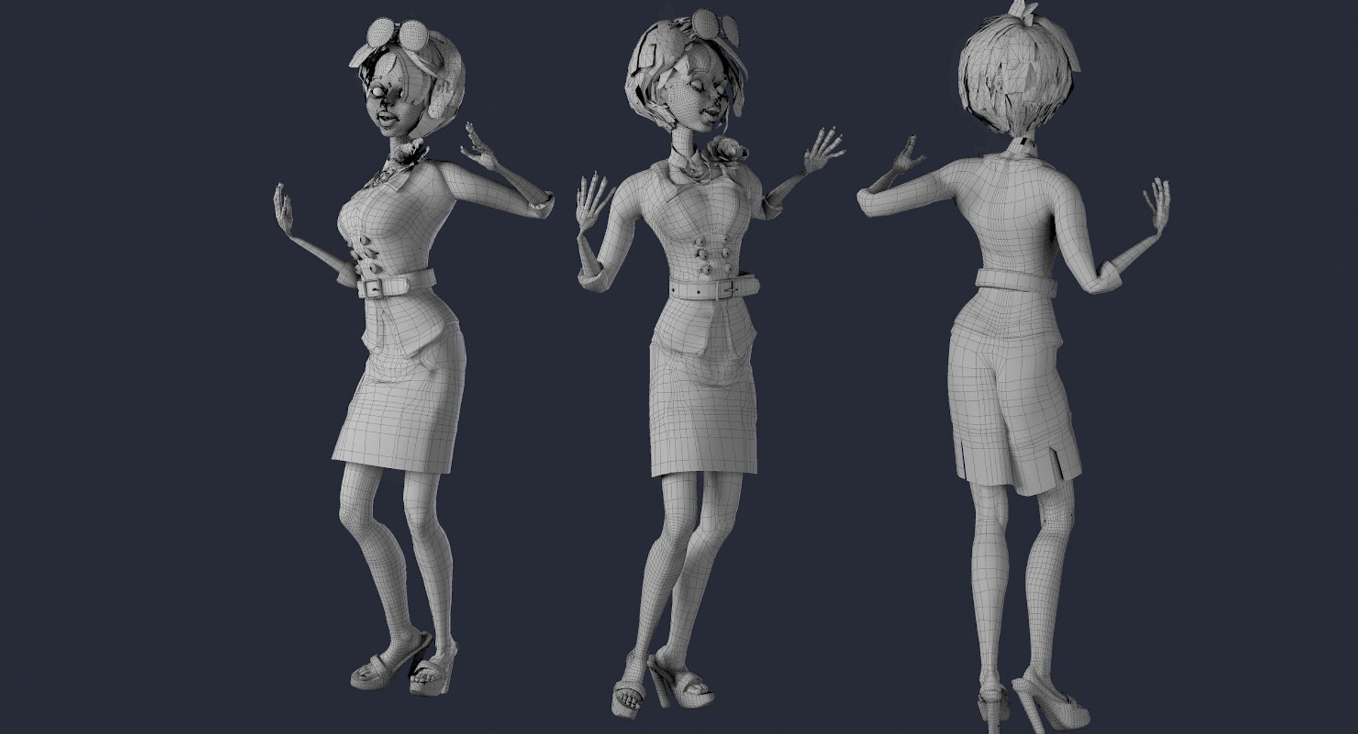 3d Cartoon Female Model