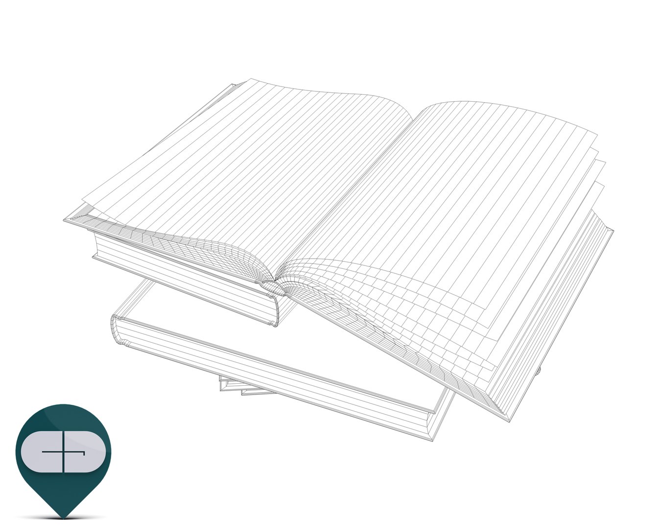 Open Book 3d Model