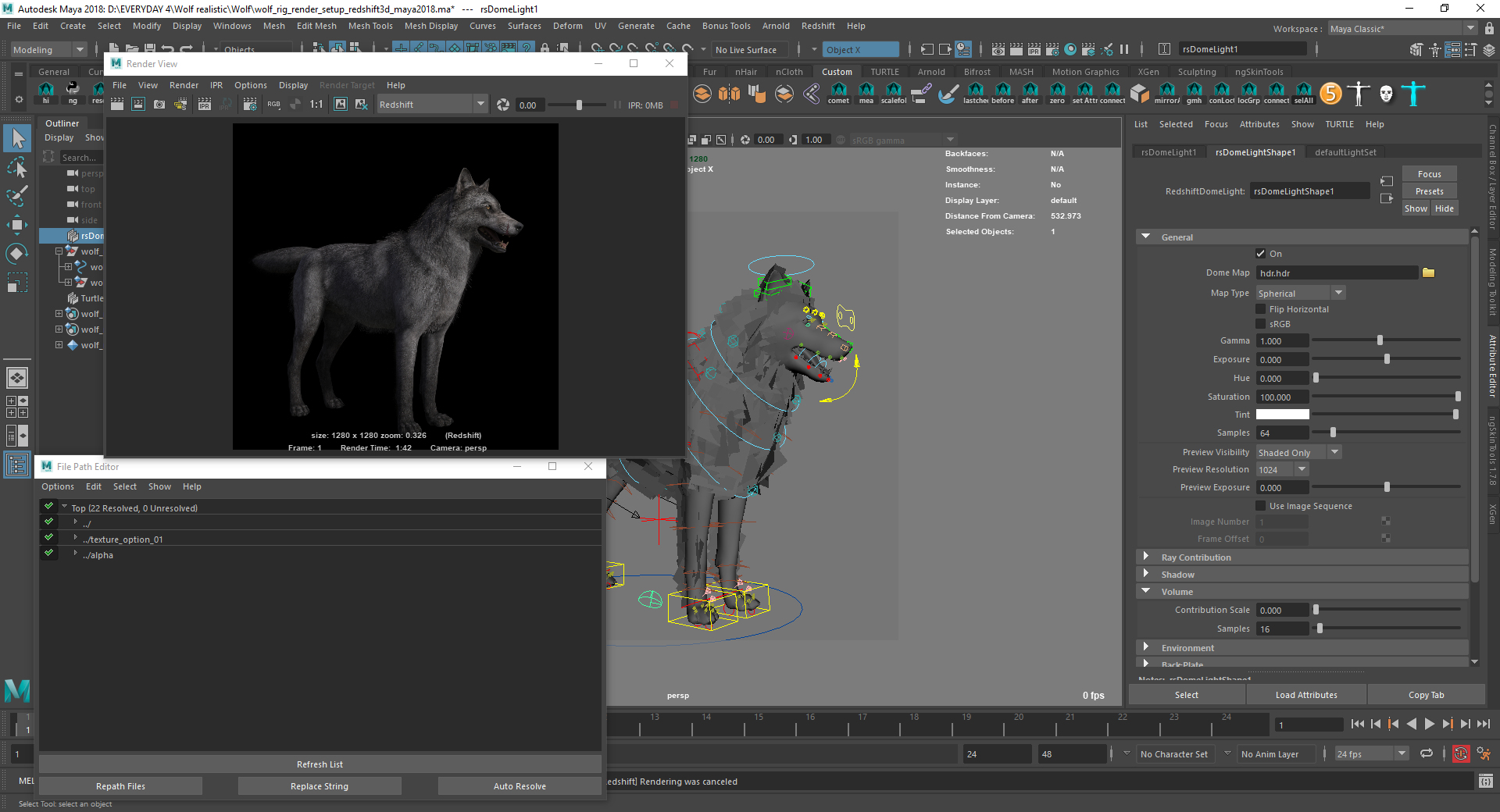 modelo 3d Lobo Realista Maya Rig gratis - TurboSquid 1390070