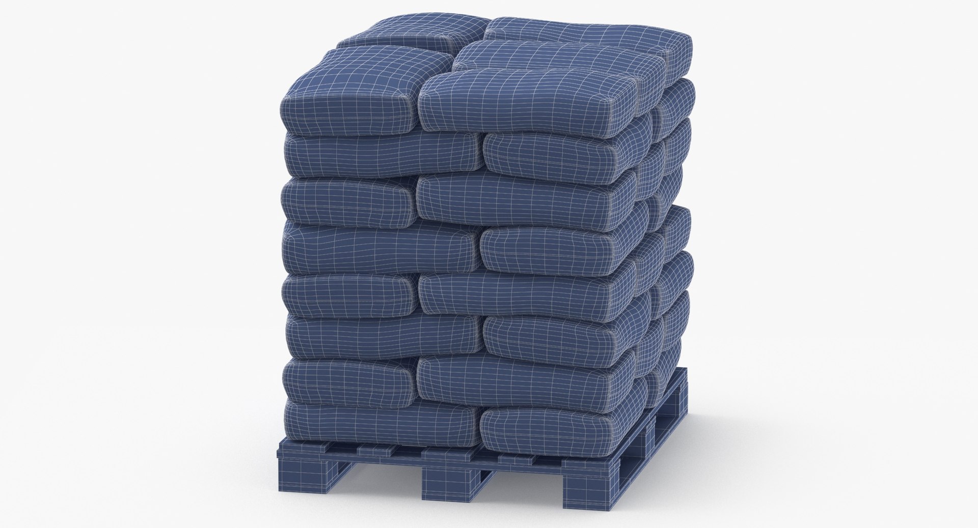 Cargo Cement Sack 8 Row Unsecured And Secured 3D Model - TurboSquid 1972789