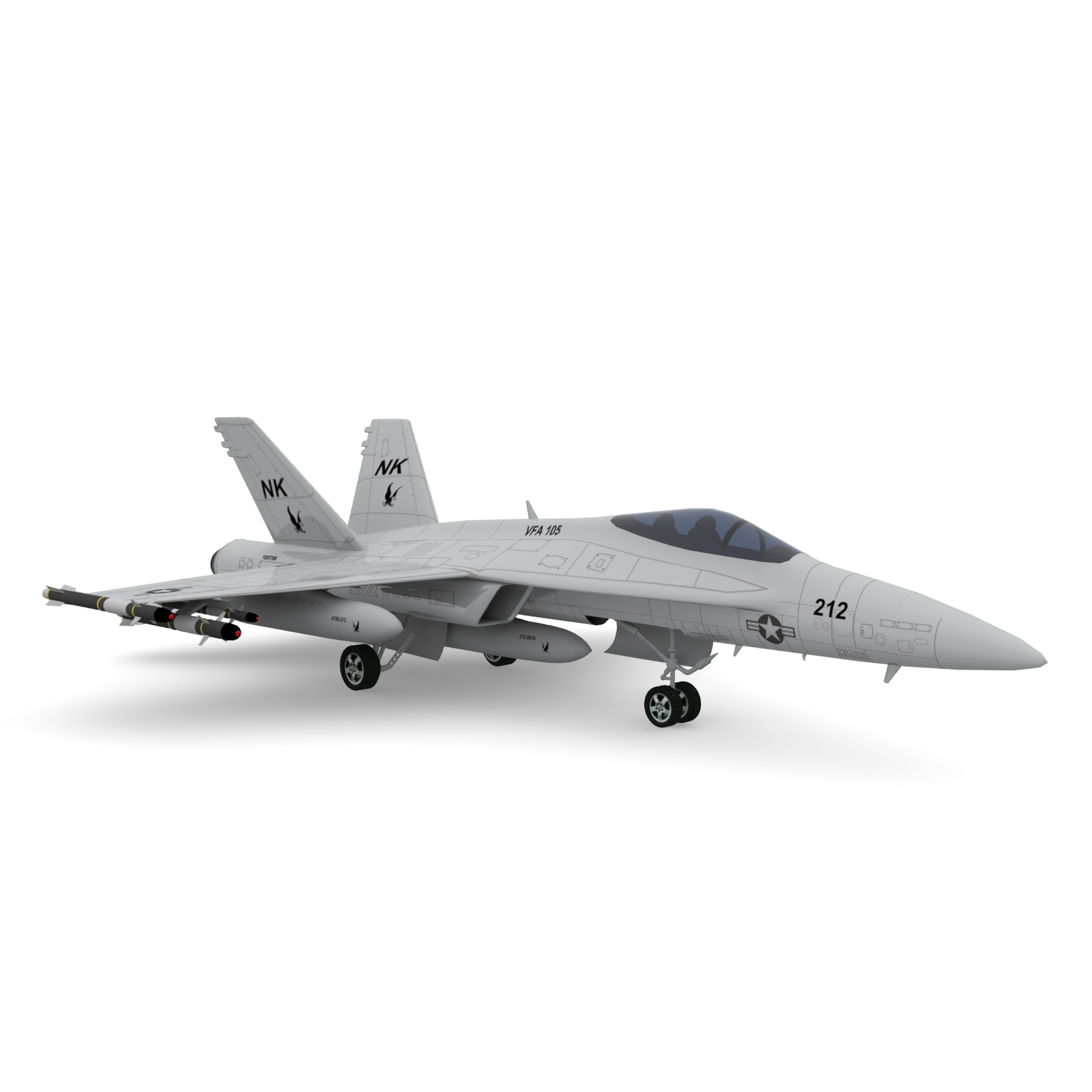 3d model of f a-18 hornet fighter jet