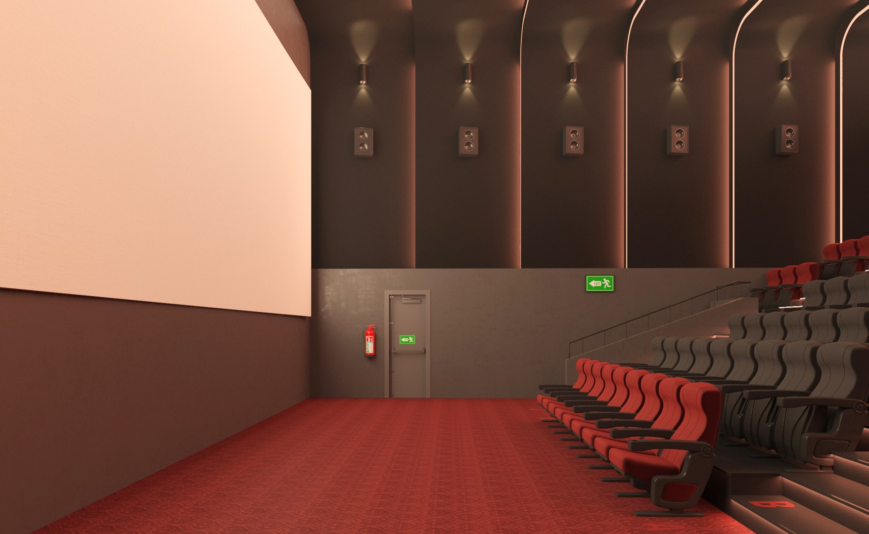 Movie Cinema Theater Interior 3D Model - TurboSquid 2034909