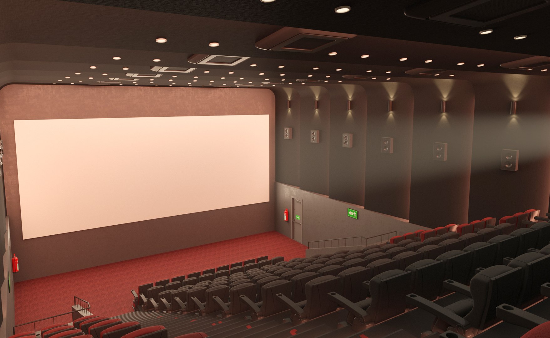 Movie Cinema Theater Interior 3D Model - TurboSquid 2034909