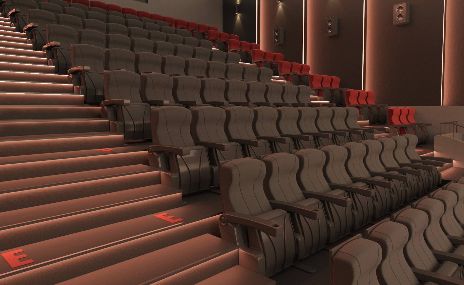 Movie Cinema Theater Interior 3D Model - TurboSquid 2034909