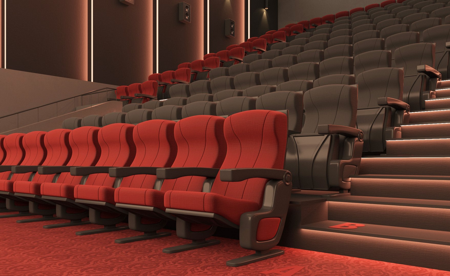 Movie Cinema Theater Interior 3D Model - TurboSquid 2034909