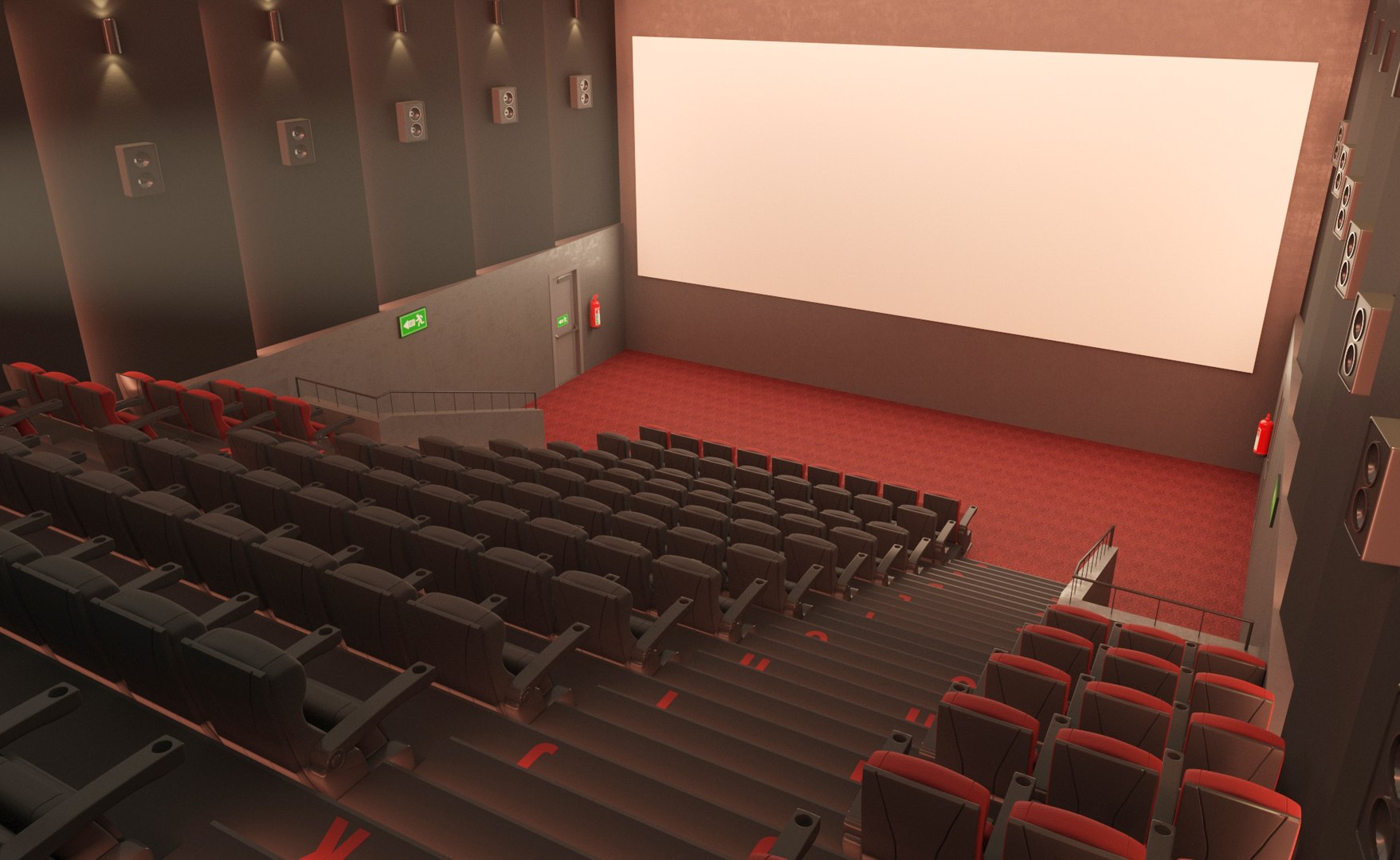 Movie Cinema Theater Interior 3D Model - TurboSquid 2034909