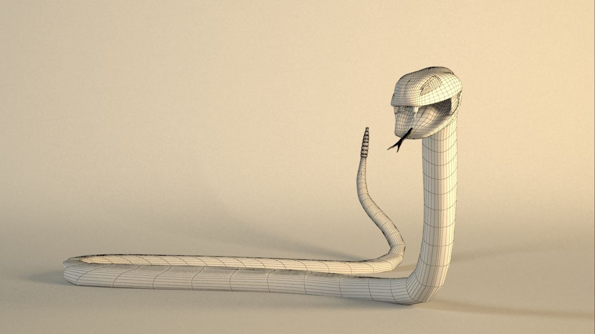 Cartoony Rattle Snake 3d Model