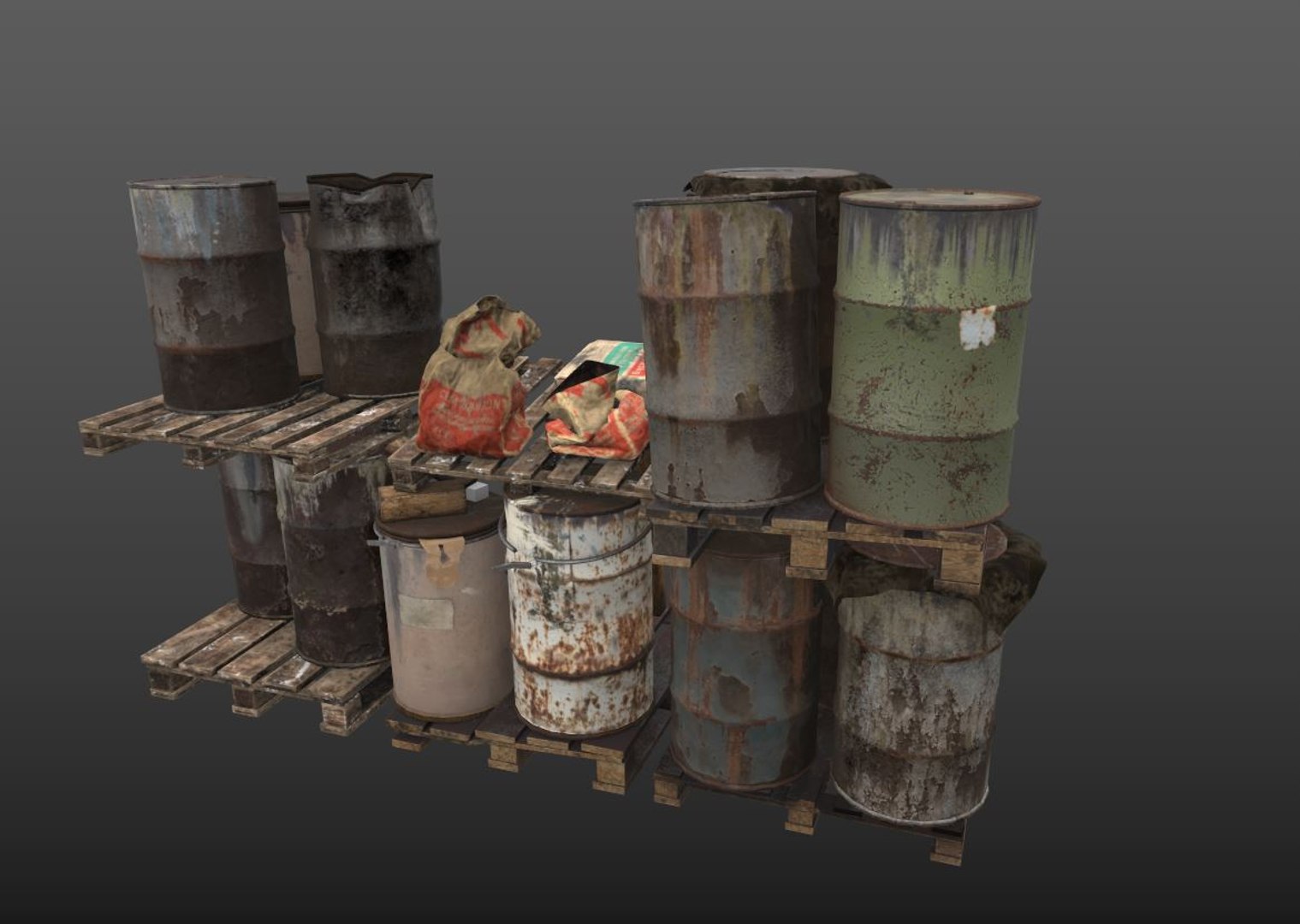 Barrel Stack model - TurboSquid 2047101
