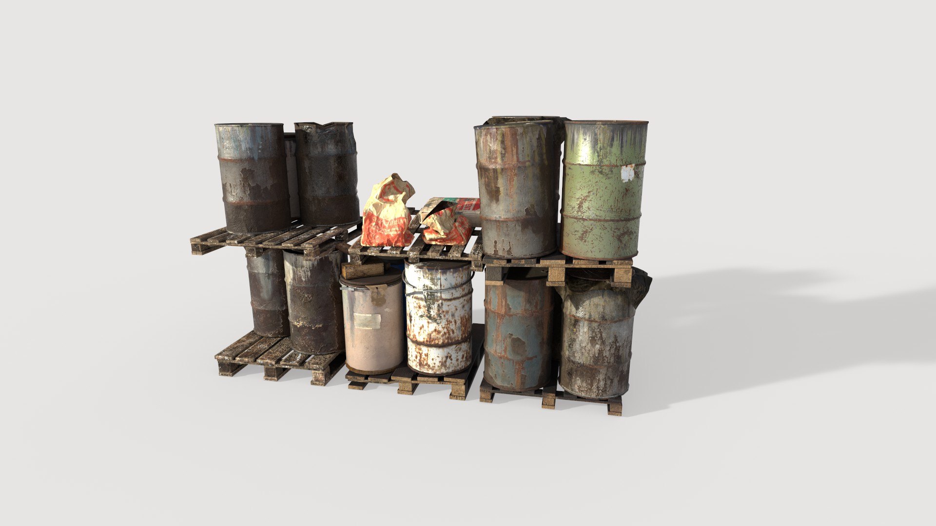 Barrel Stack Model - TurboSquid 2047101