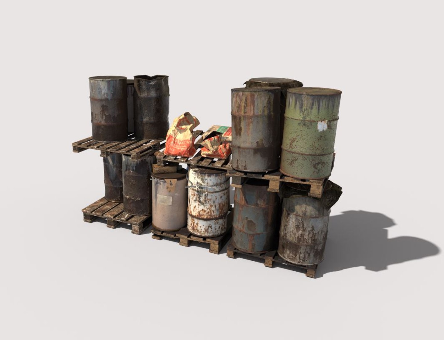 Barrel Stack Model - TurboSquid 2047101