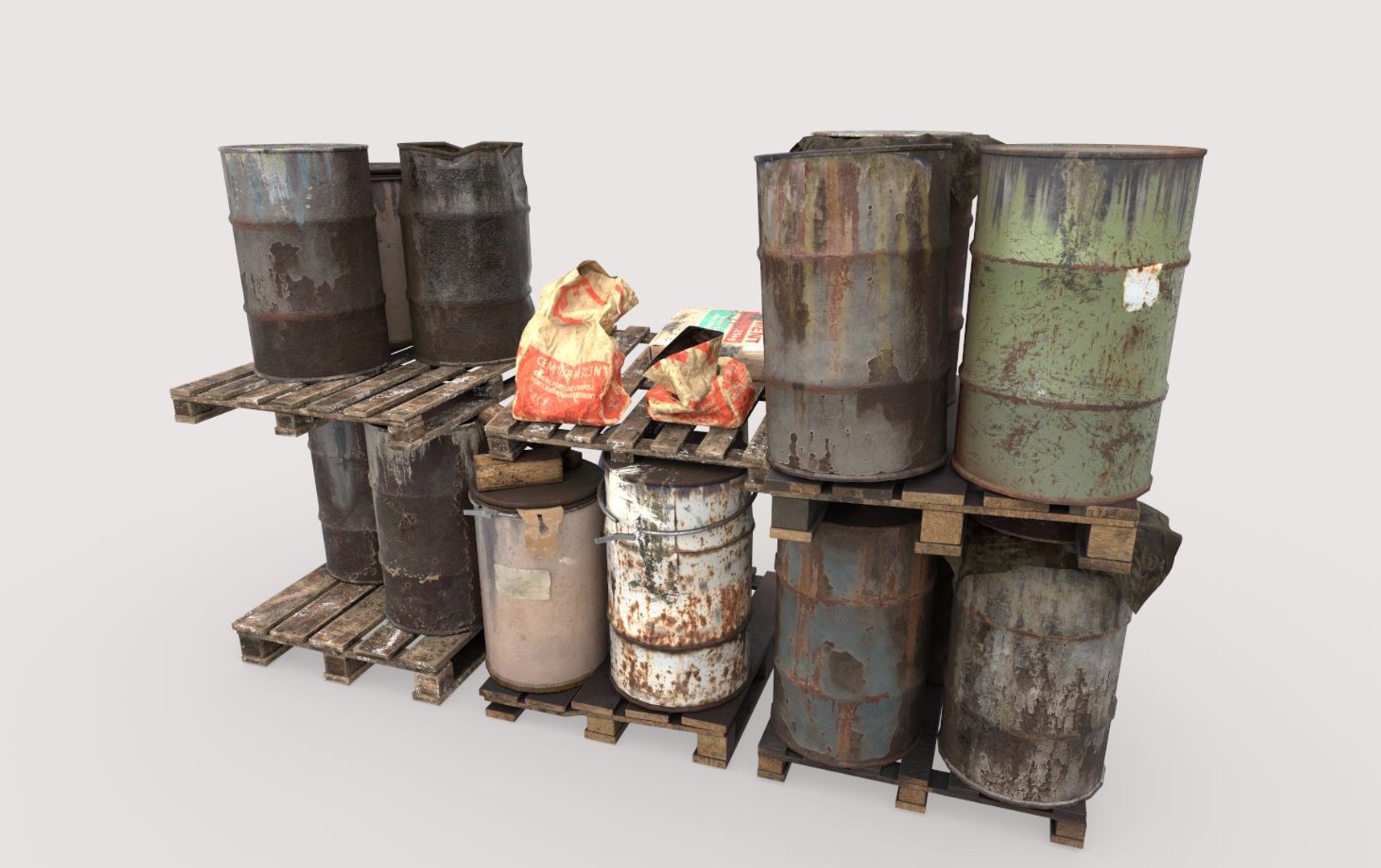 Barrel Stack model - TurboSquid 2047101