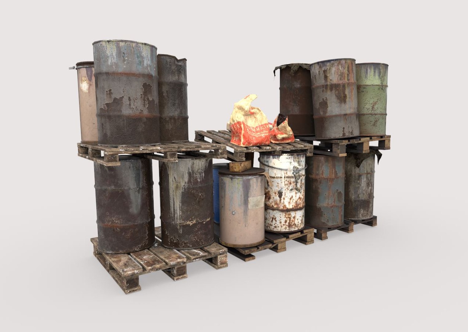 Barrel Stack Model - TurboSquid 2047101