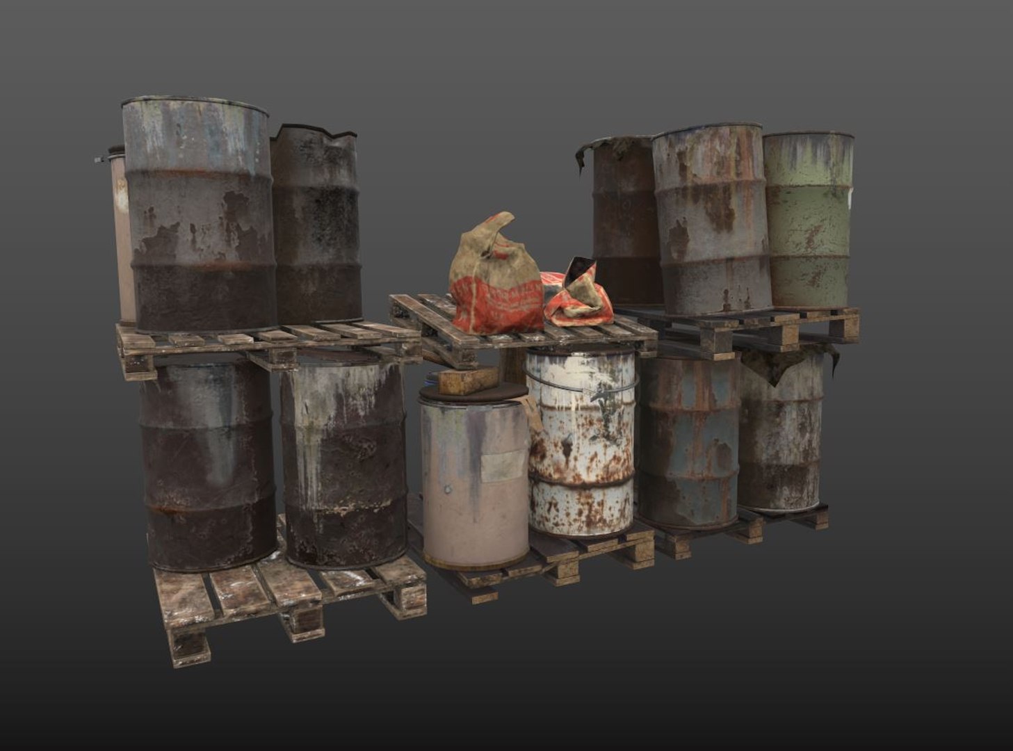 Barrel Stack Model - TurboSquid 2047101