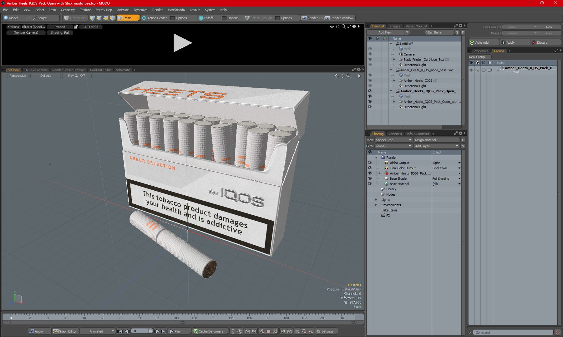 Amber Heets IQOS Pack Open With Stick 3D Model - TurboSquid 2156934