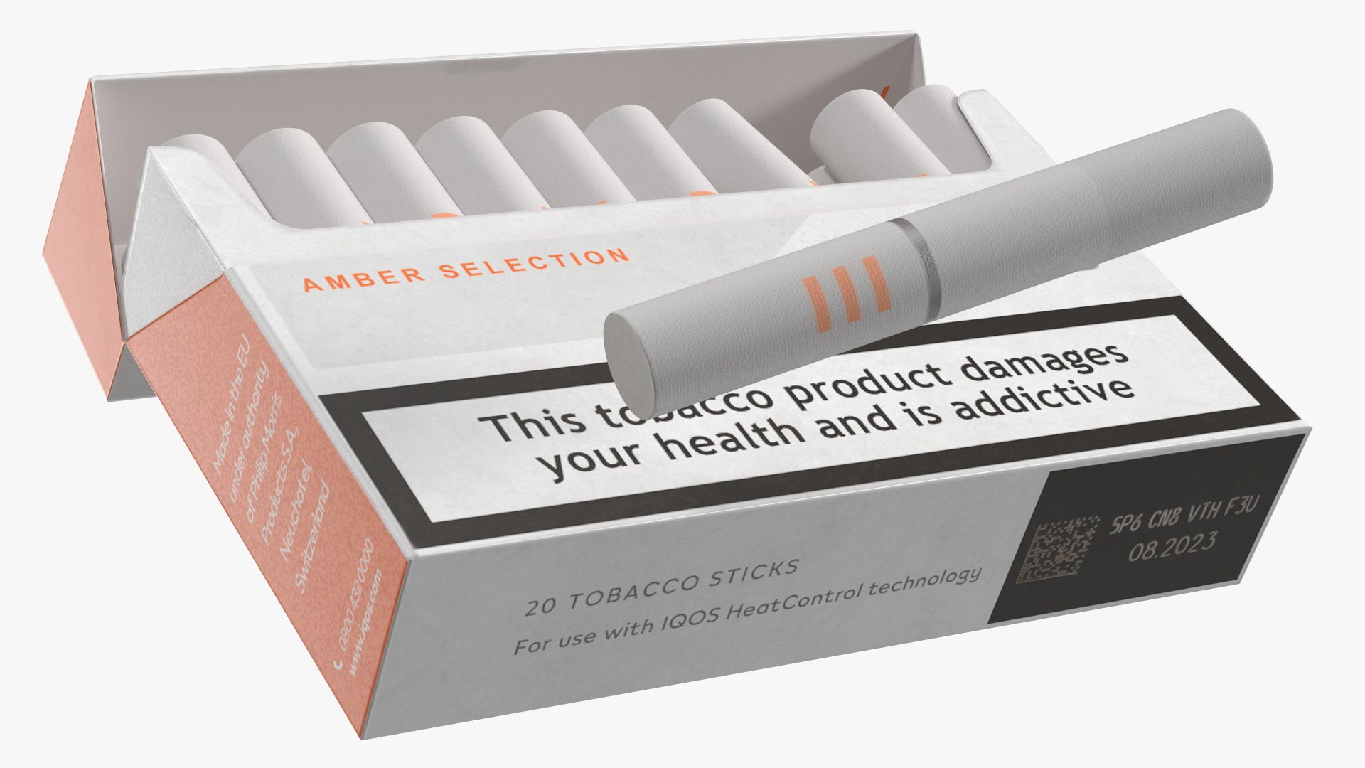 Amber Heets IQOS Pack Open with Stick 3D model - TurboSquid 2156934