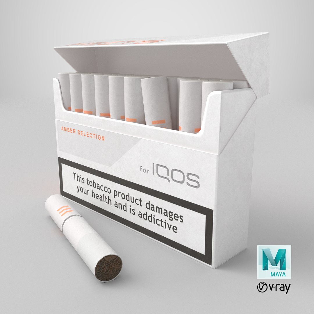 Amber Heets IQOS Pack Open With Stick 3D Model - TurboSquid 2156934