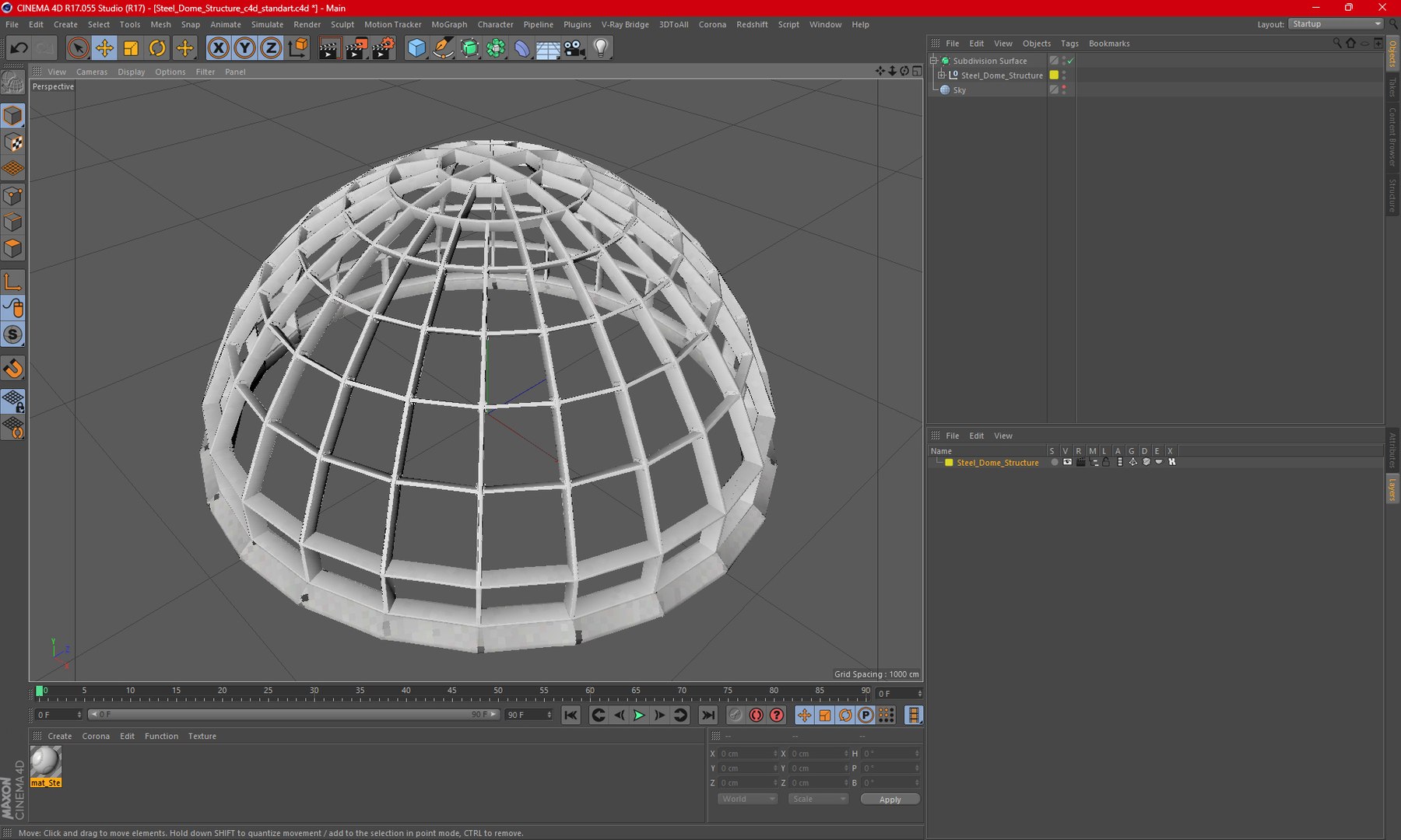 Steel Dome Structure 3D Model - TurboSquid 2099663