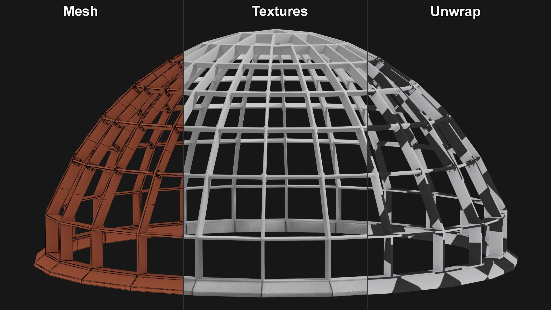 Steel Dome Structure 3D Model - TurboSquid 2099663