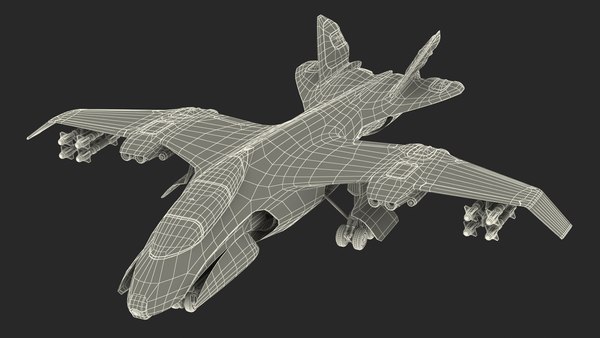 3D модель Футуристический военный истребитель White Rigged для Maya ...
