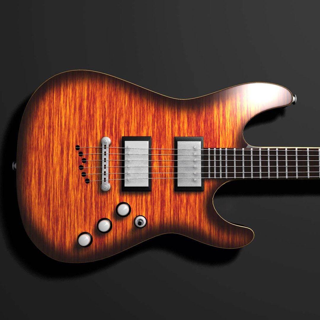 Electric Guitar Schecter 3d Model