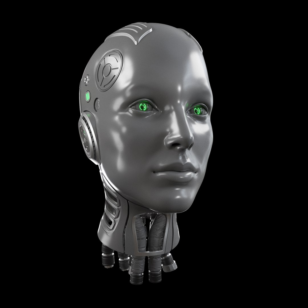 3D Female And Male Robot Heads Grey - TurboSquid 2239435