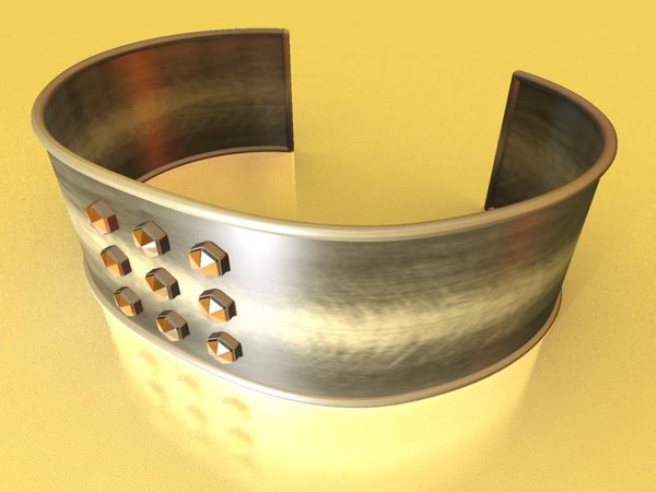 silver bracelet brushed metal max
