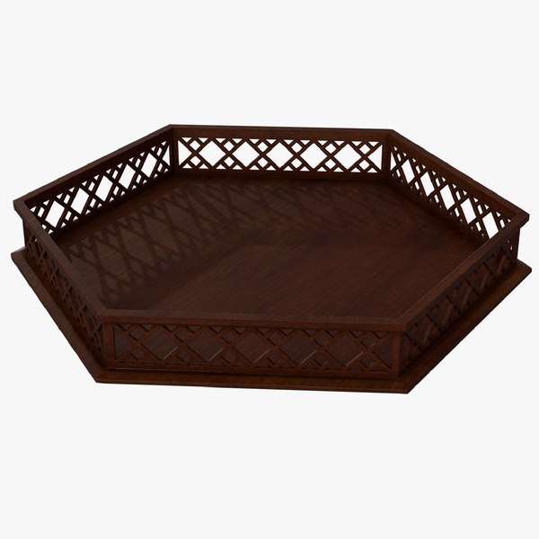 3D Vintage Wooden Tray model - TurboSquid 1941933