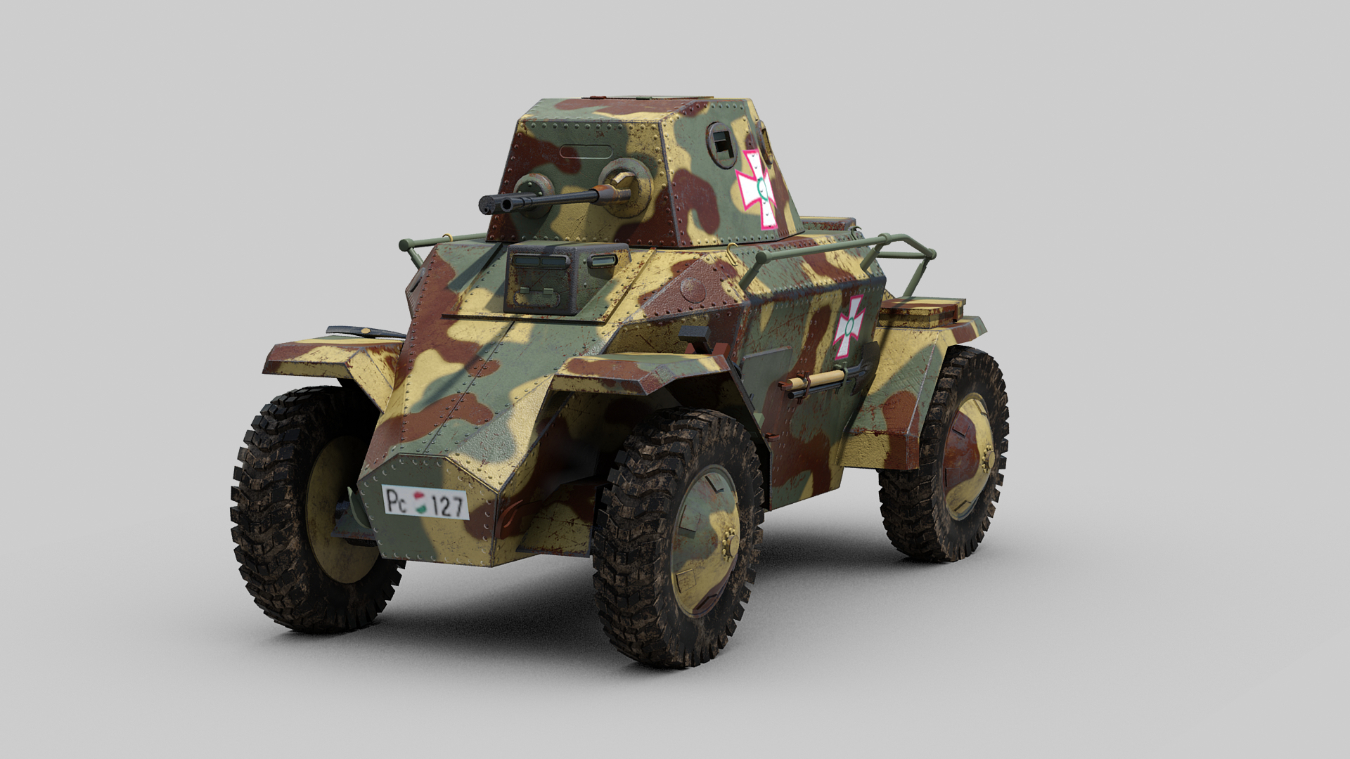 3D Model Ww2 Csaba 39m Armored Car - TurboSquid 1505244