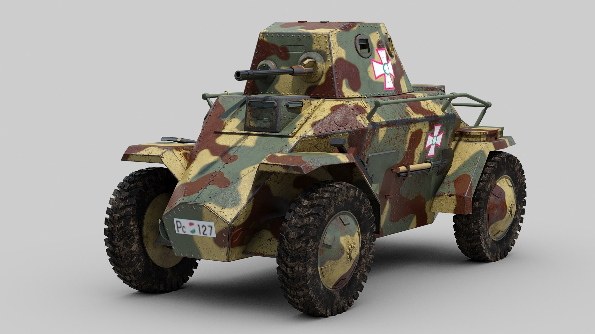 3D Model Ww2 Csaba 39m Armored Car - TurboSquid 1505244