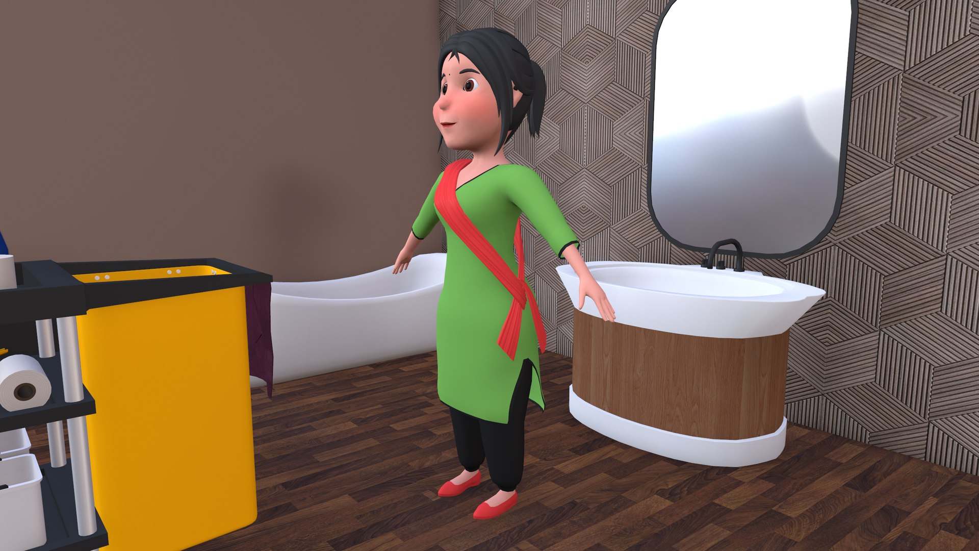 3D Low Poly Community Helper Maid - Female - TurboSquid 2261327