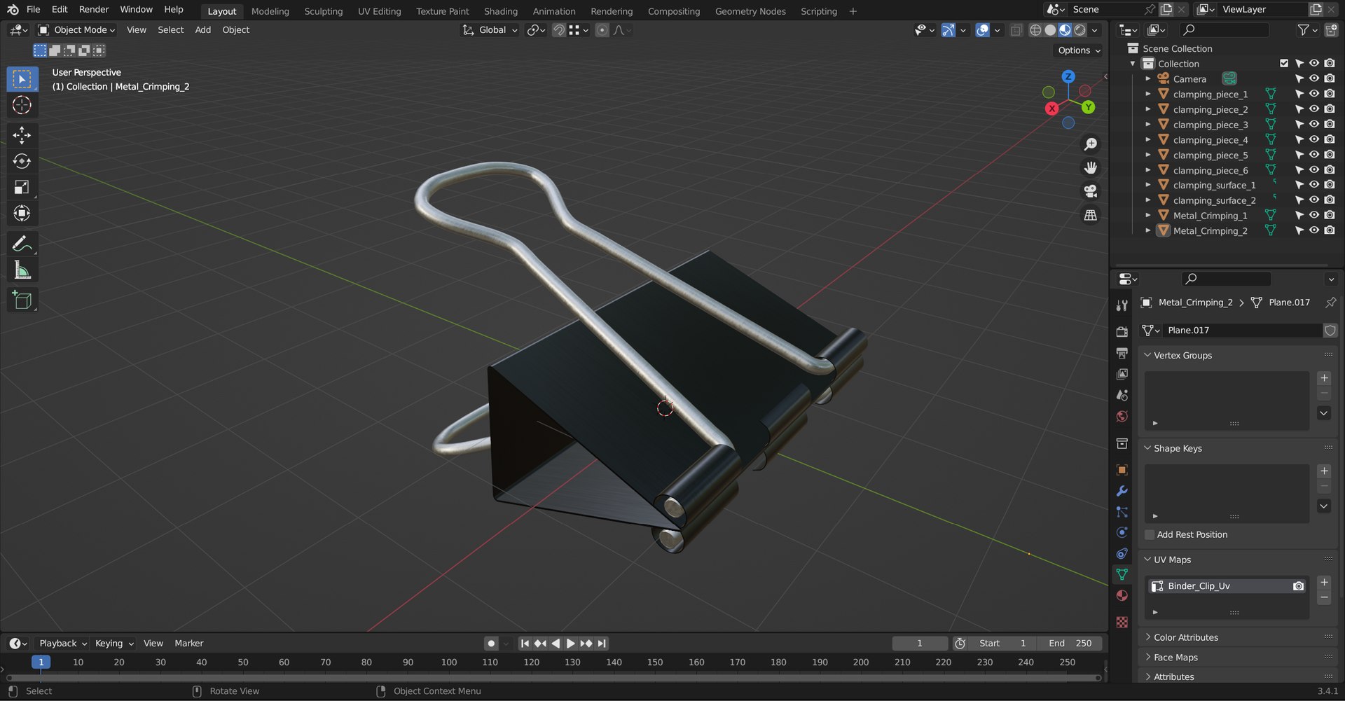 3D Realistic Binder Clip Model - TurboSquid 2056786
